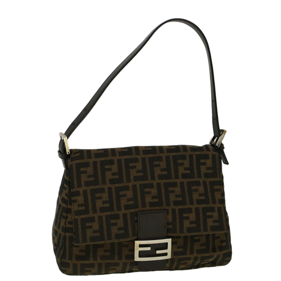 Fendi | Bags | Fendi Zucca Canvas Mamma Baguette Shoulder Bag Brown ...